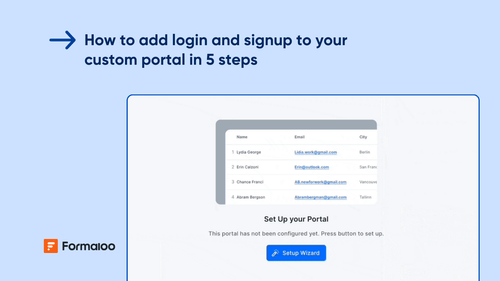 How to add login and signup to your no-code custom portal in 5 steps - Formaloo